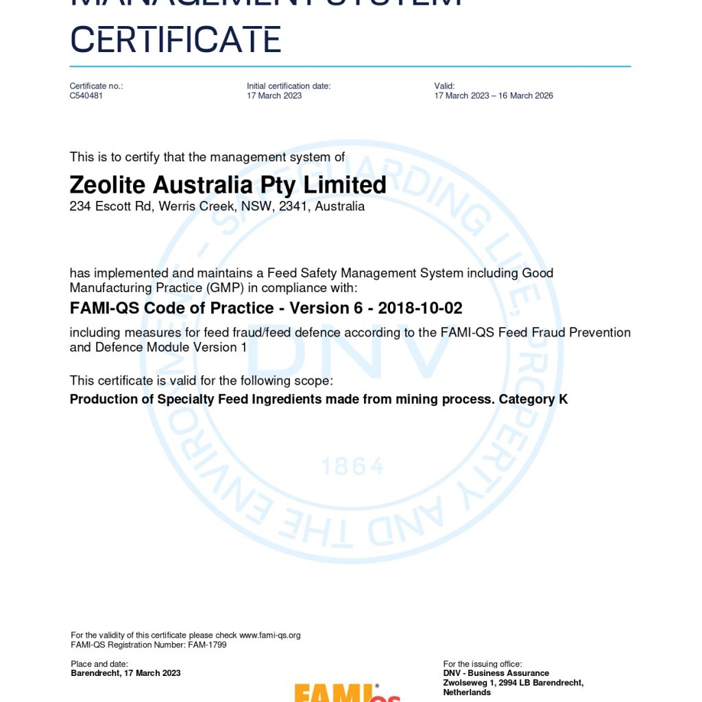 Accreditations & Certifications – Zeolite Australia